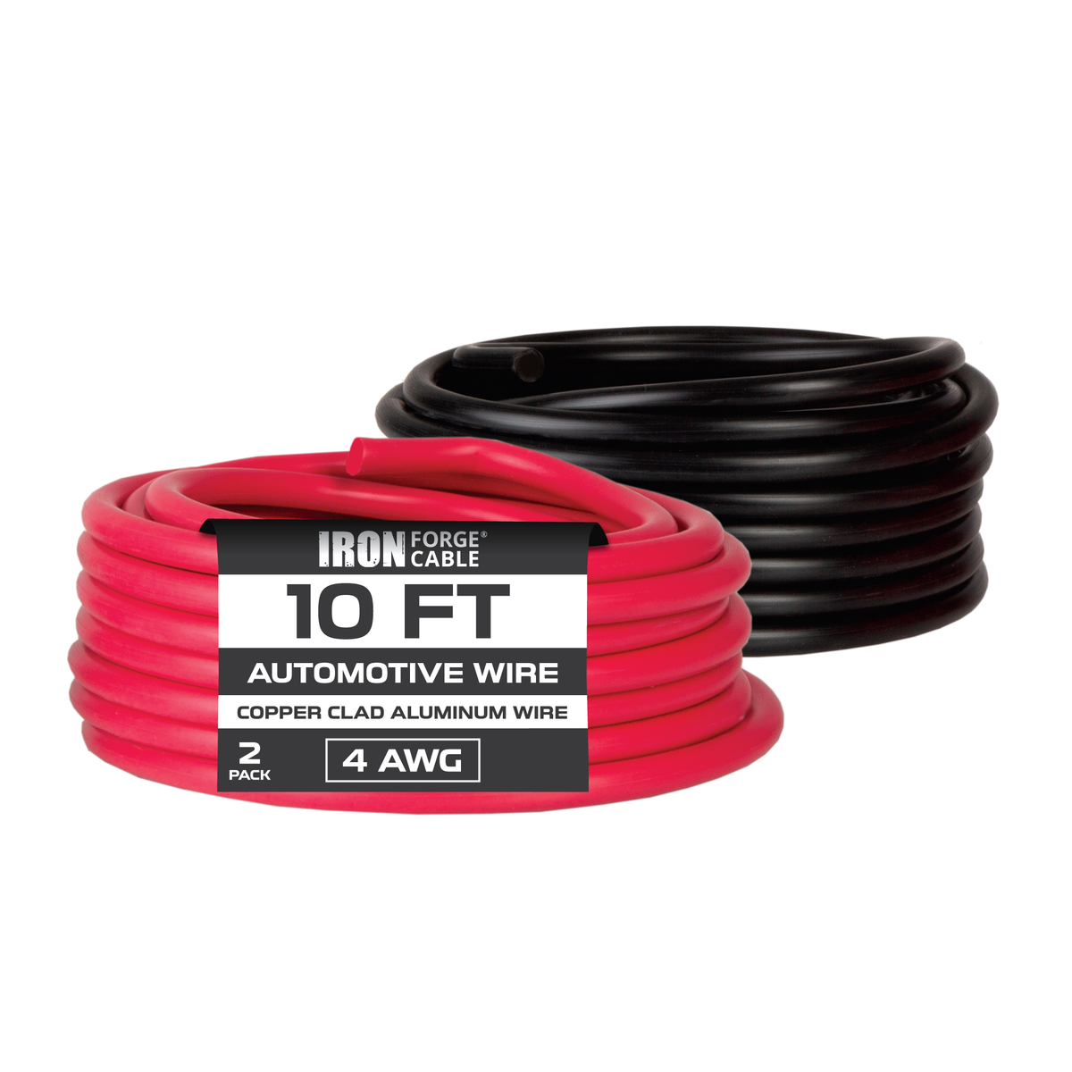 4 Gauge Primary Wire 2 Roll Assortment Pack - 1 Red, 1 Black - 10 Ft o ...