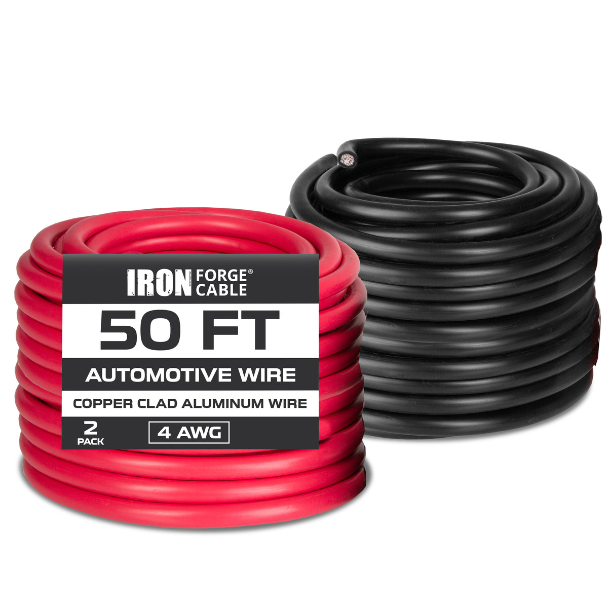 4 Gauge Automotive Wire - 50 Ft, 2 Roll Assortment Pack - Primary Wire ...