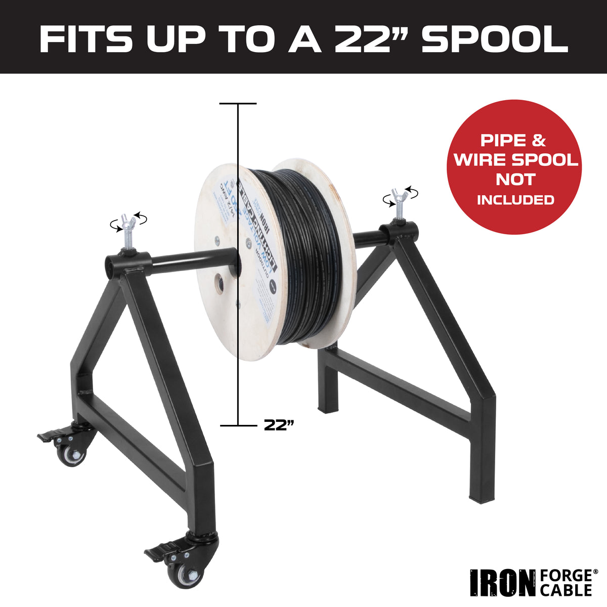 Wire Spool Rack, Cable Caddy Spool Holder - Heavy Duty Welded Steel Fr ...