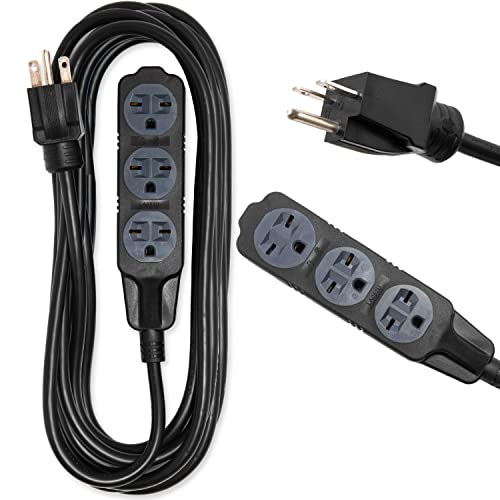 220/240 Volt Extension Cord, 25 Ft - 14/3 SJTW 6-15P Male Plug to Thre ...