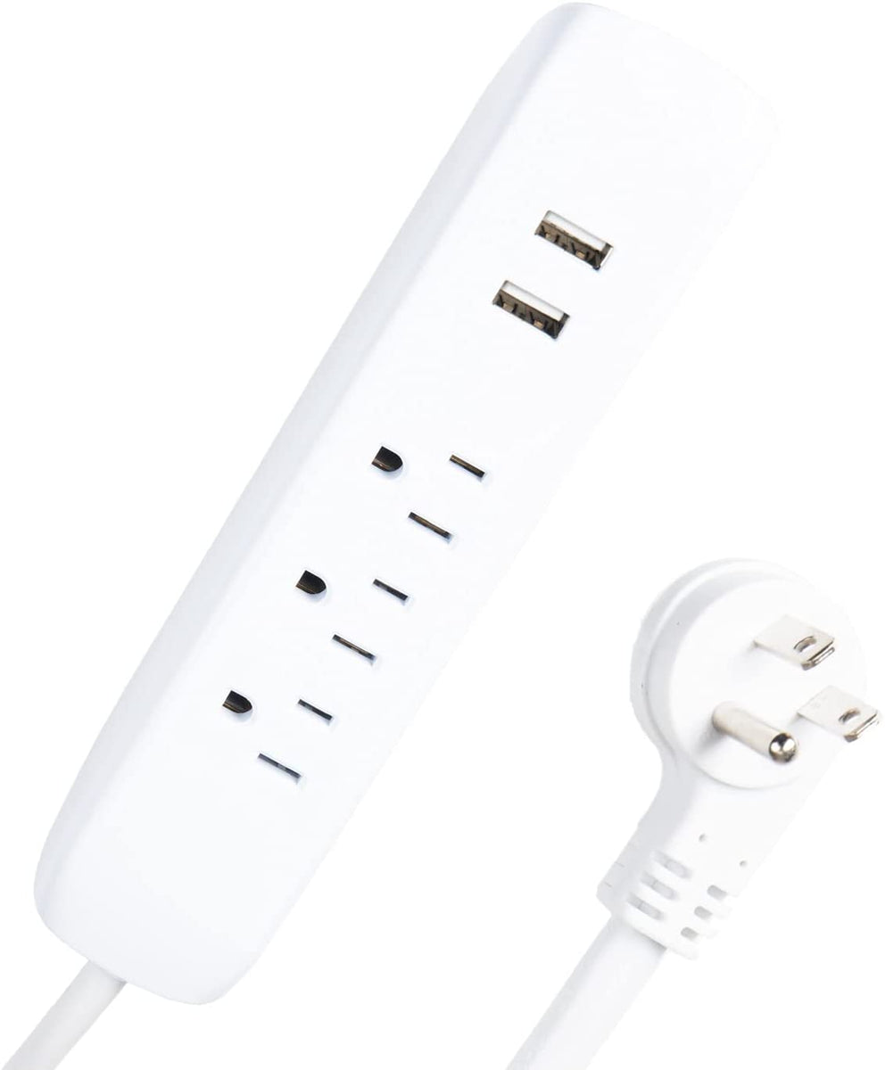Surge Protector Power Strip with 2 USB Ports, 3 Electrical Outlets & 6 ...