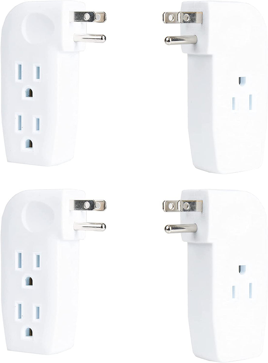Wall Outlet Extender Plug, 4 Pack - White Multi Plug Outlet Splitter W ...