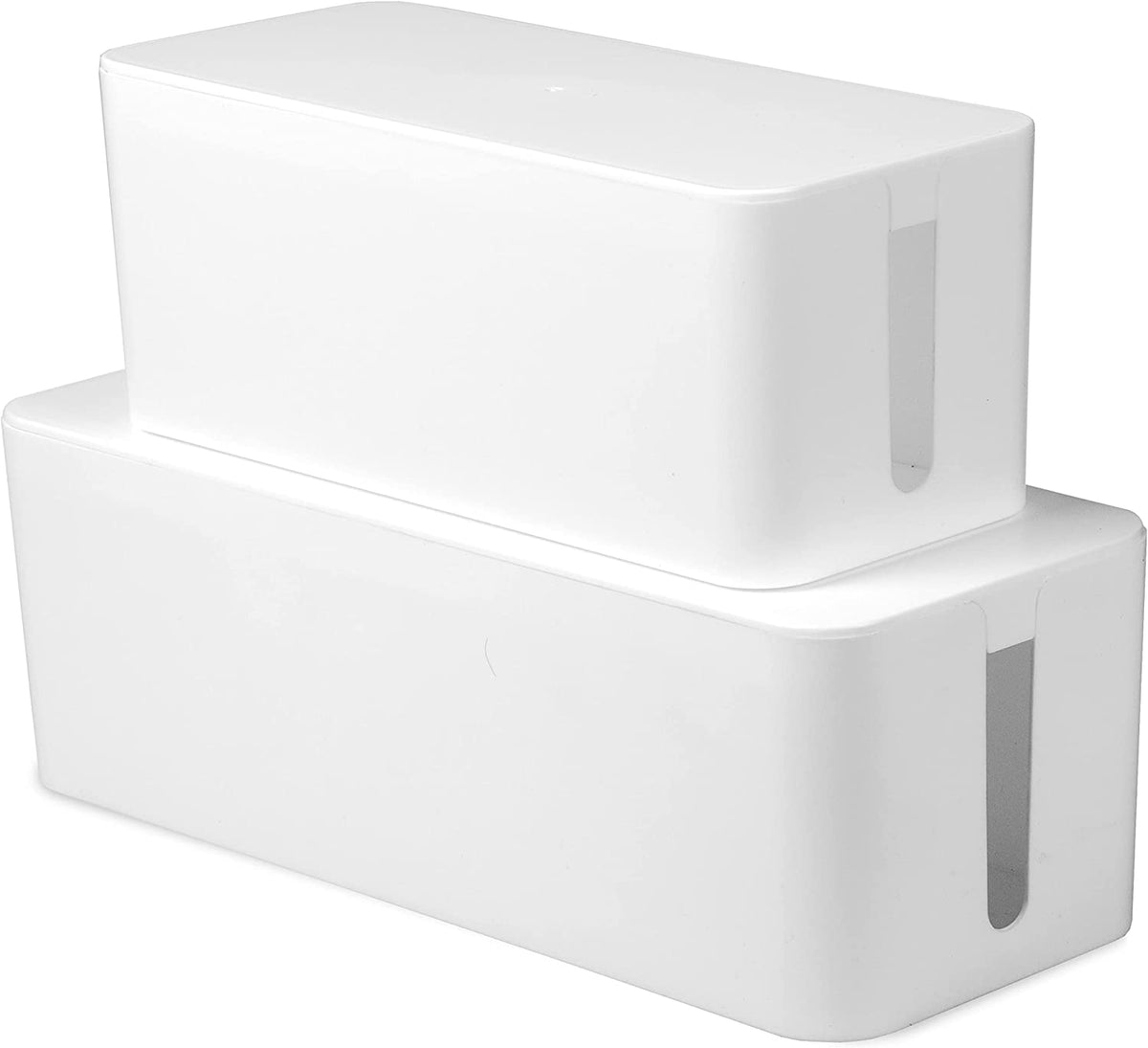 Iron Forge Cable Cable Management Box, 2 Pack - White Cord Organizer