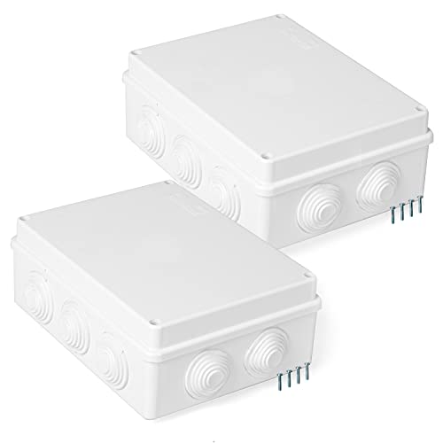 2 Pack of Outdoor Electrical Junction Boxes - 6 x 4 Inch Dustproof Wat ...